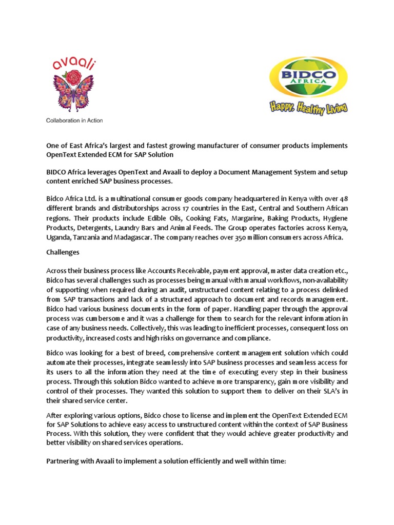 OpenText XECM Success Story New | PDF | Business Process | Information ...