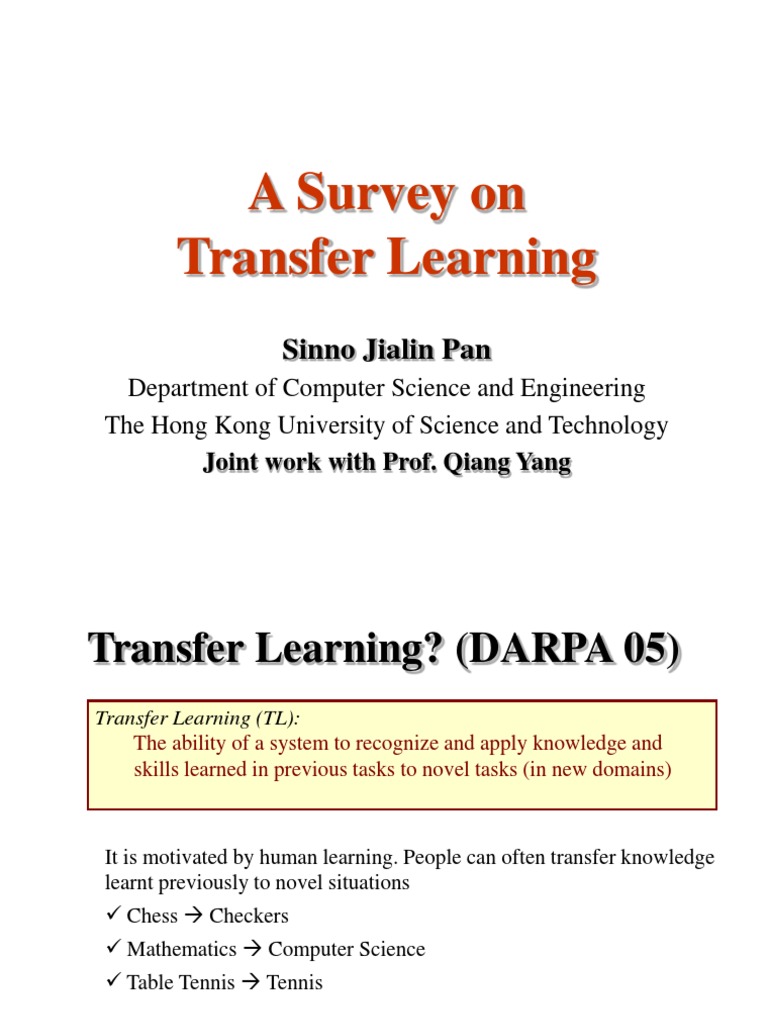 A Survey On Transfer Learning | PDF | Machine Learning | Cluster Analysis