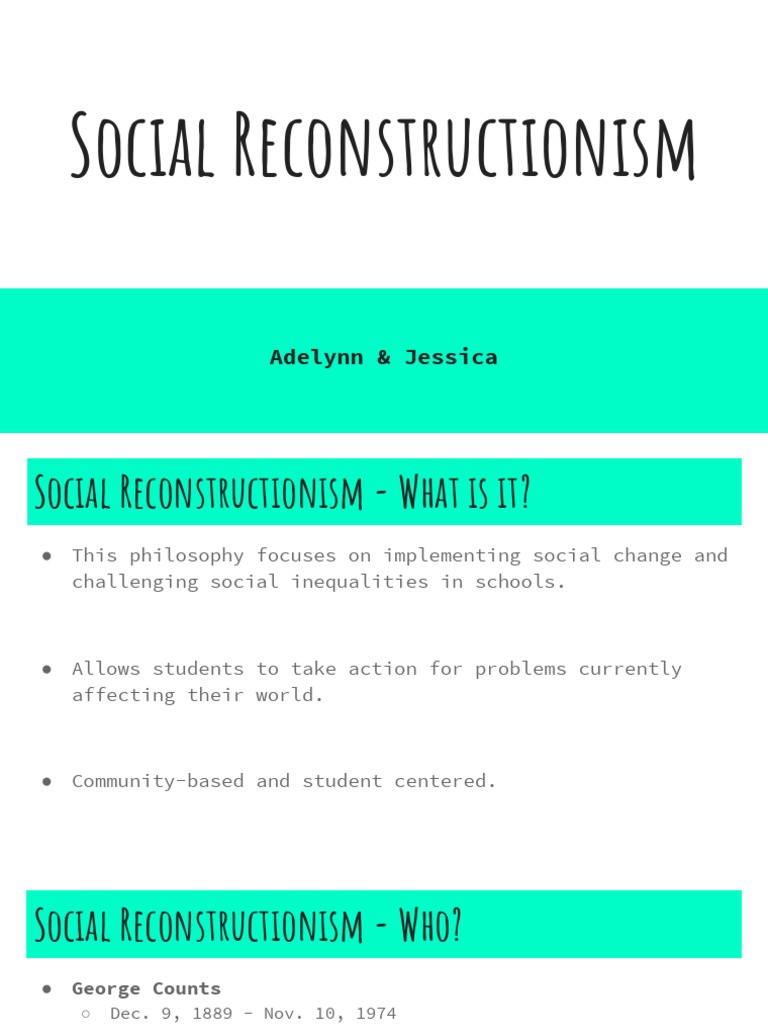 Social Reconstructionism | PDF