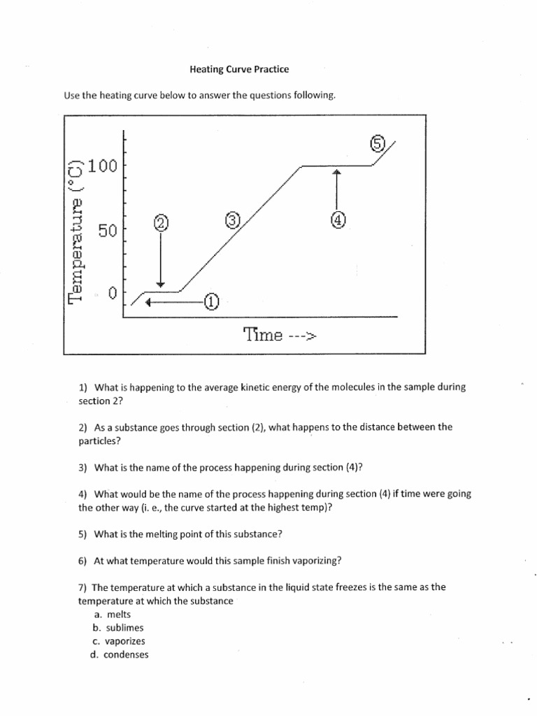 Heating Curve Practice-Hon-18 | PDF