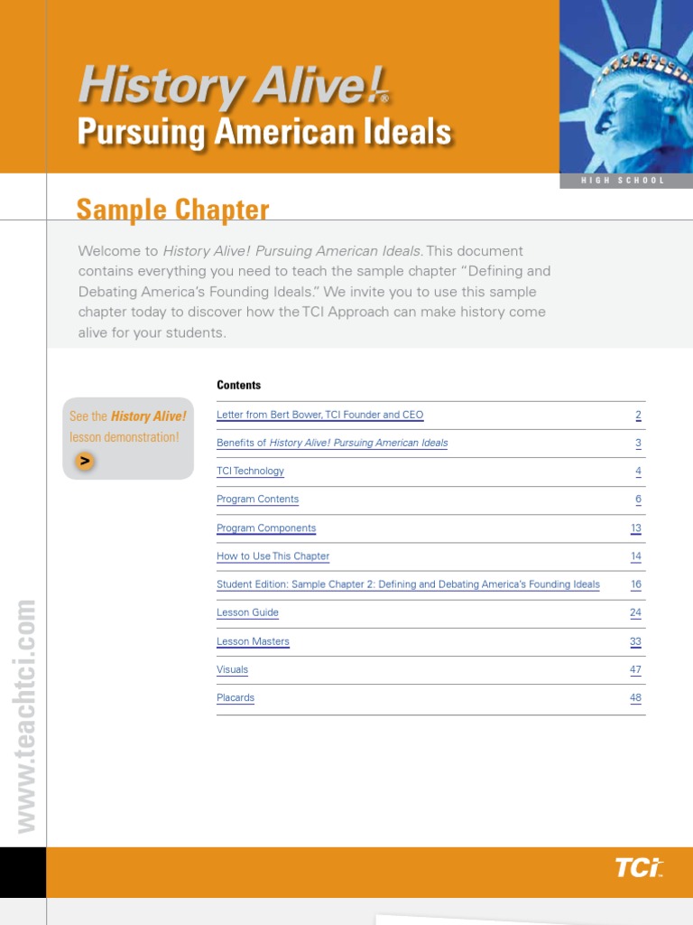 History Alive! Pursuing American Ideals Sample Chapter | PDF ...
