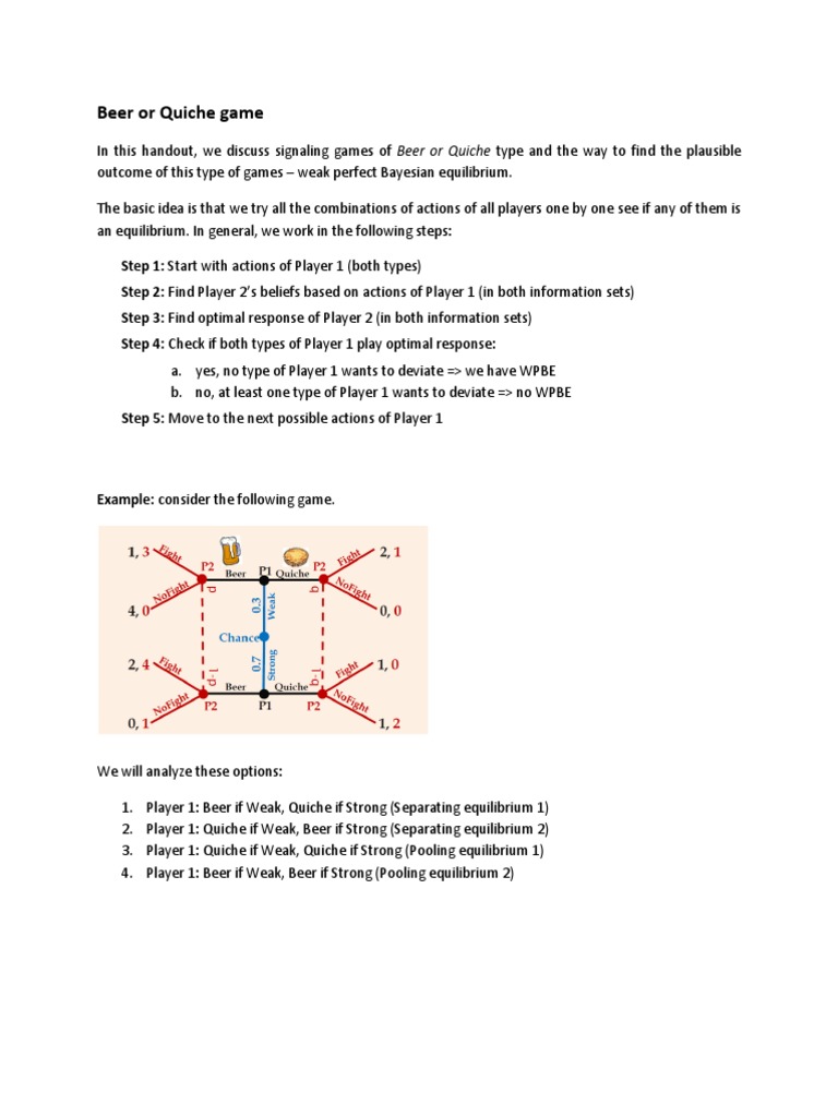 Beer or Quiche | PDF | Economic Theories | Gaming