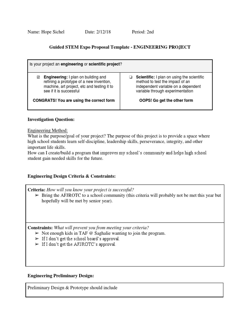 Stem Expo 2017 2018 Proposal Pdf Design Data