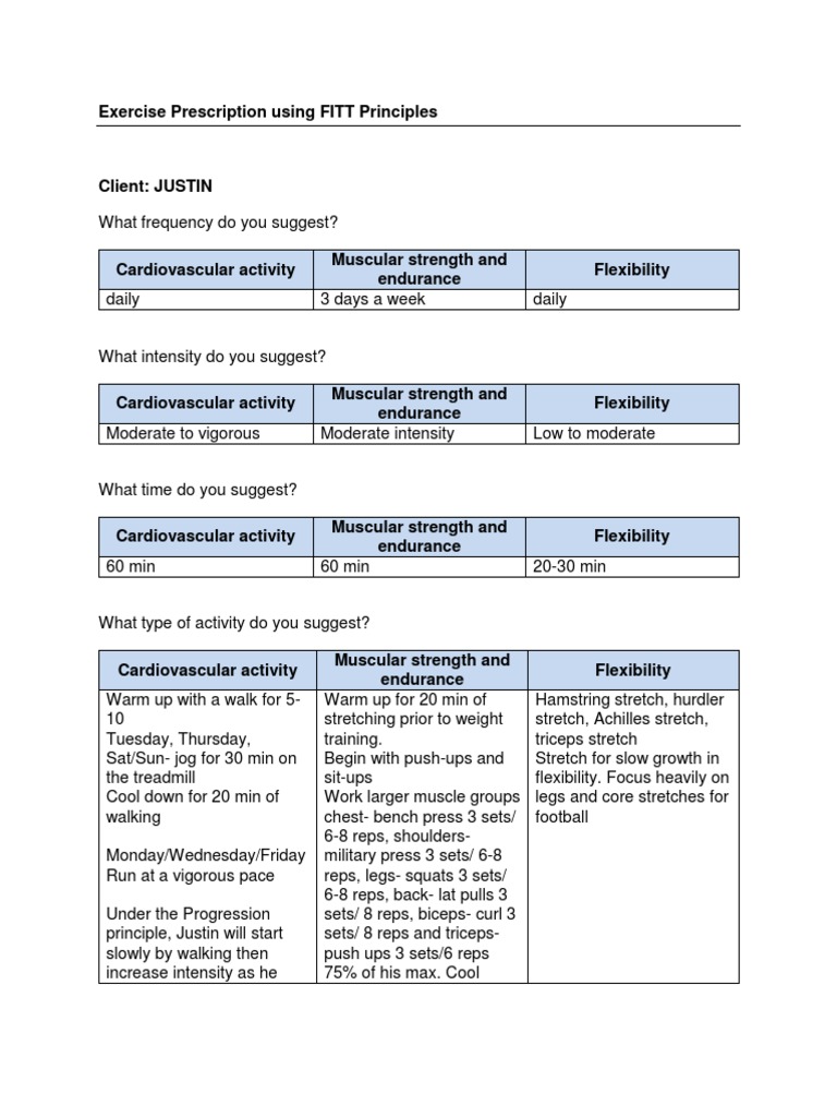Unit8 Fitt Principles Template | PDF | Flexibility (Anatomy) | Recreation