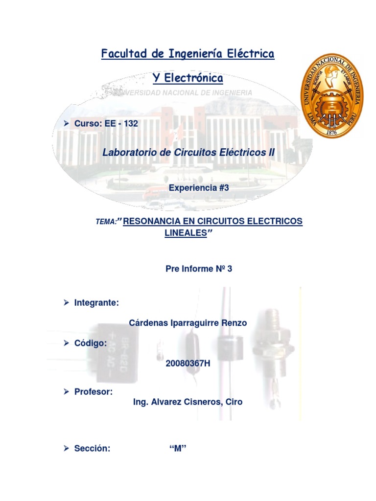 Laboratorio de Circuitos Electricos 2 Exp3 | PDF | Impedancia eléctrica | Filtro electronico