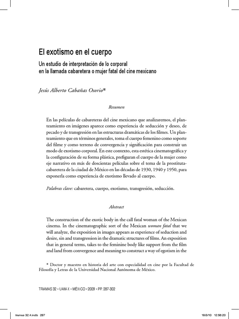 Exotismo y cabareteras en el cine mexicano | PDF | Bailes | Los símbolos