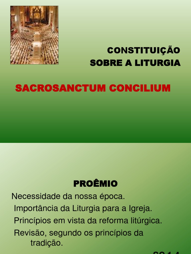 Sacrosanctum Concilium | PDF | Liturgia | Ano litúrgico