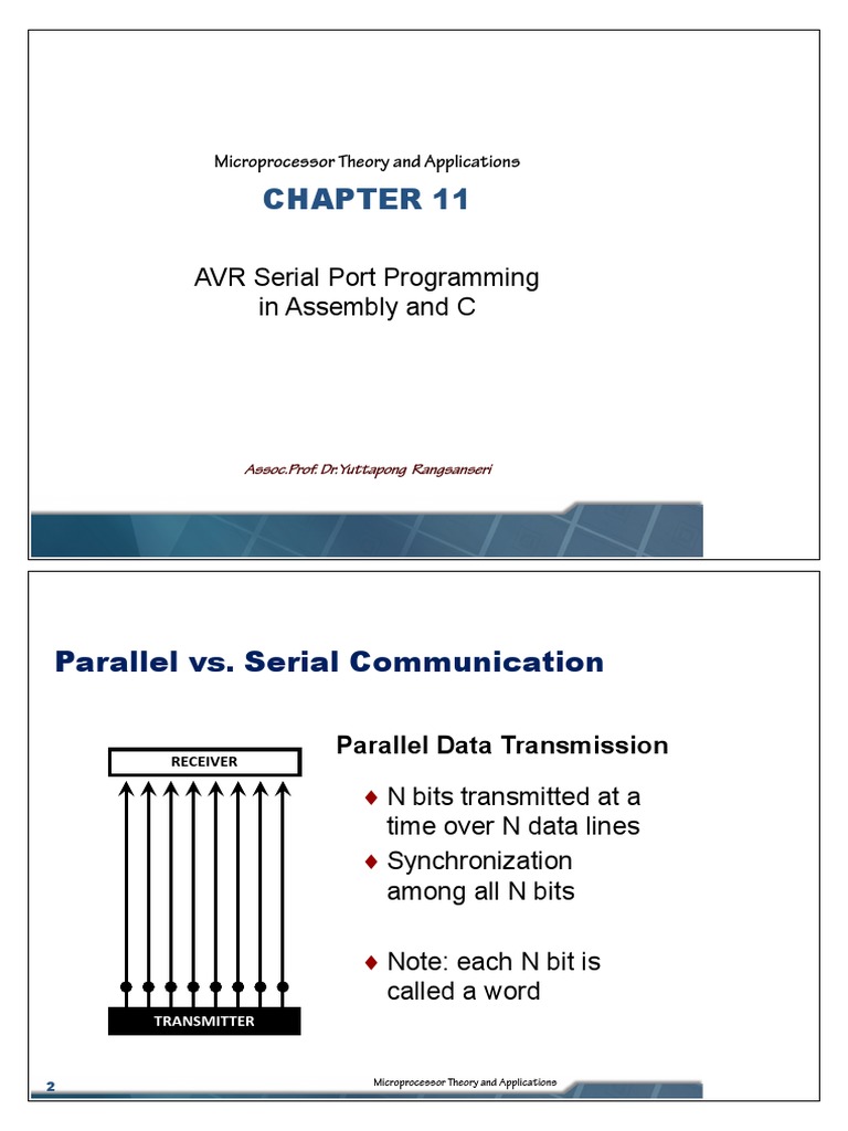 AVR Serial Port Programming in Assembly and C: Parallel vs. Serial Communication | PDF | Bit ...