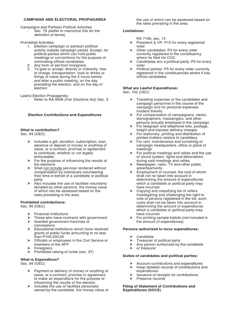Campaign and Election Propaganda Guidelines | PDF | Elections ...
