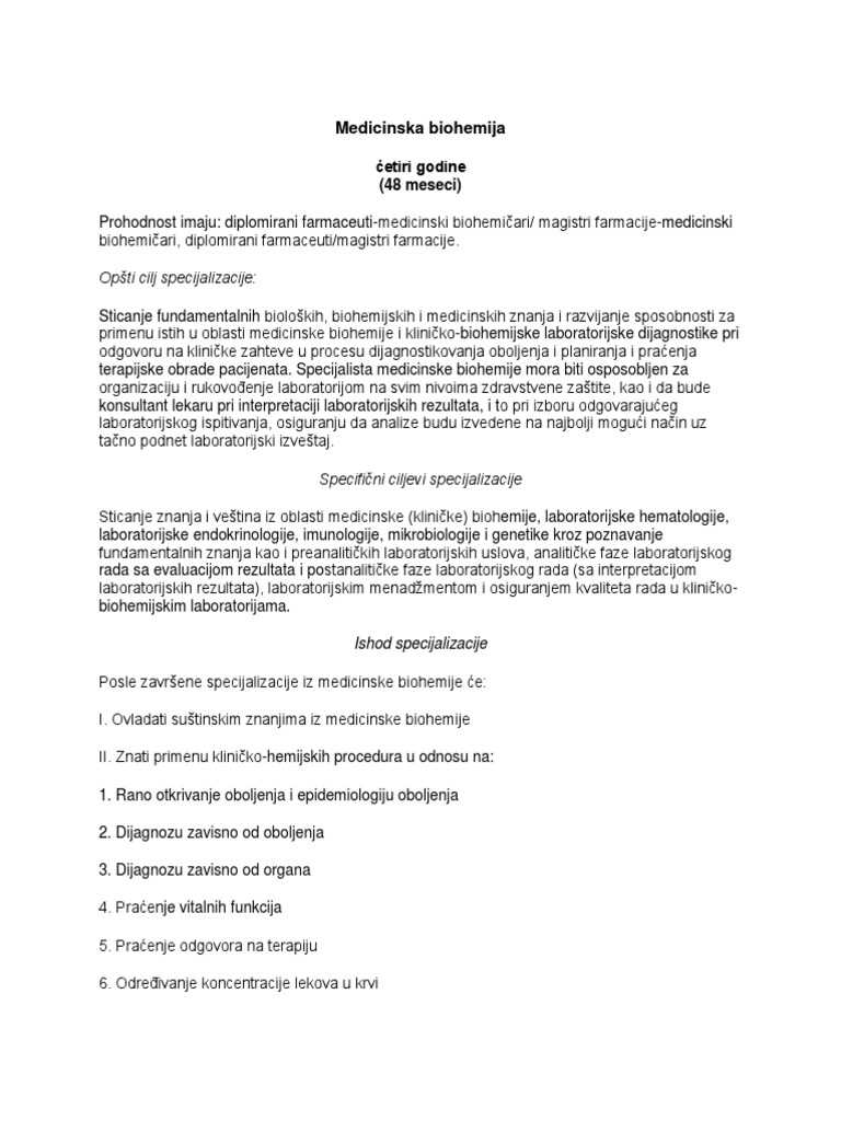 Medicinska Biohemija | PDF