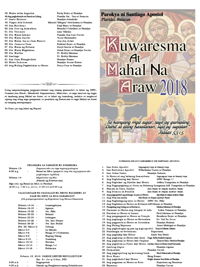 Mahal Na Araw 2018 REVISED | PDF