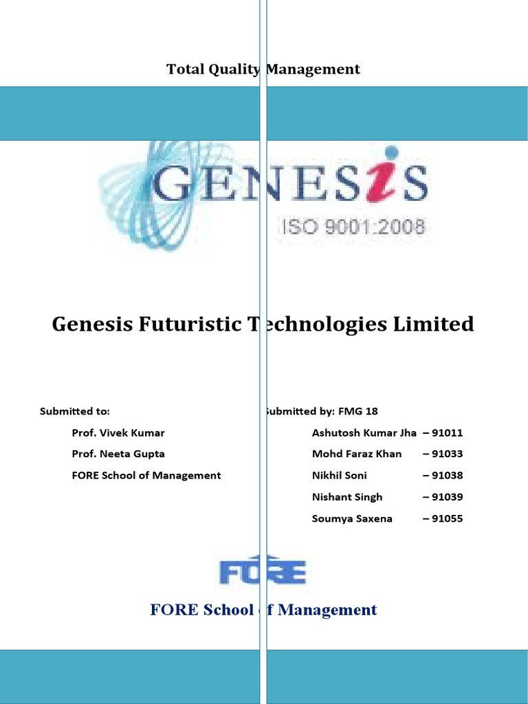 Total Quality Management at Genesis Tech | PDF | Quality Management ...