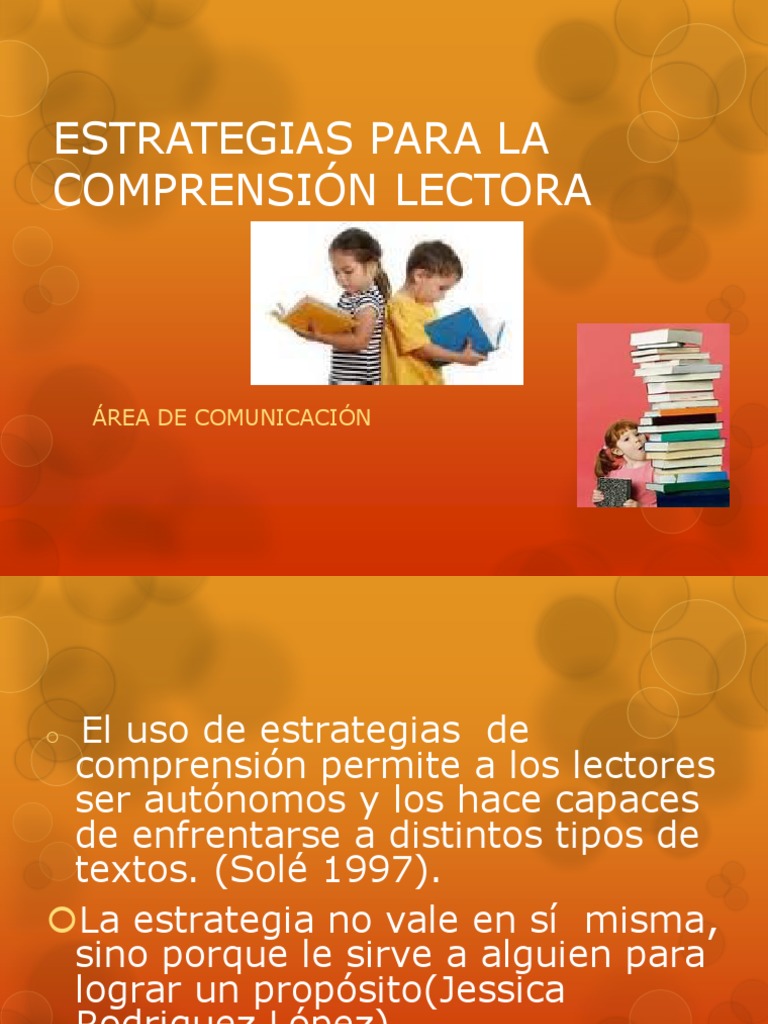 Estrategias Efectivas para Comprensión Lectora | PDF | Lectura (proceso ...