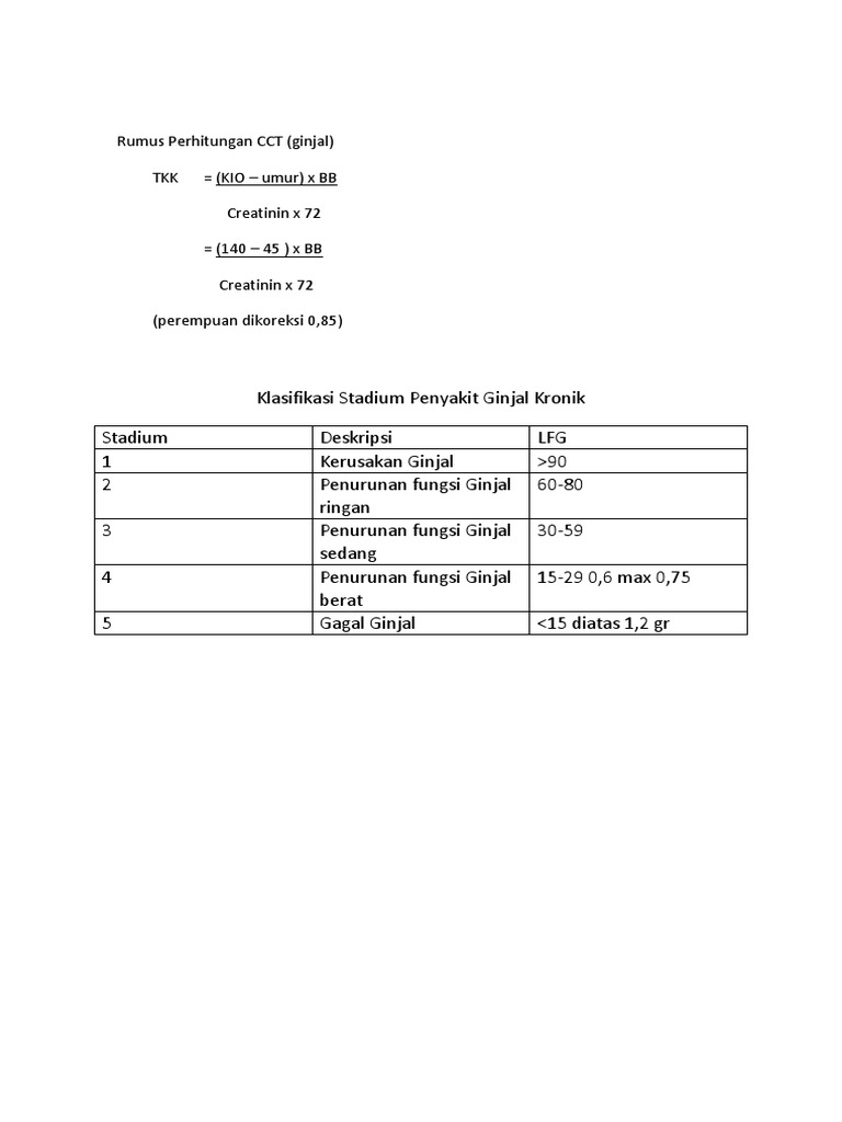 Rumus Perhitungan CCT | PDF