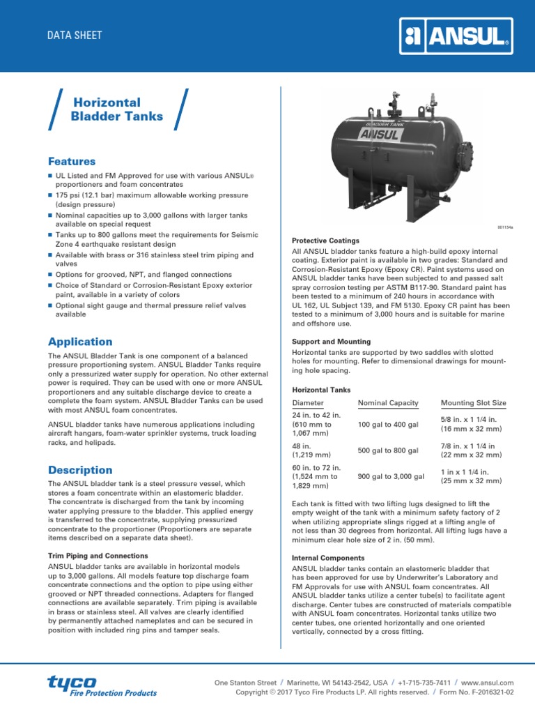 Tanque Bladder - Ansul | PDF | Valve | Pipe (Fluid Conveyance)