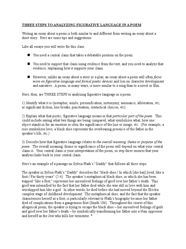 Unit 2 Three Steps To Analyzing Figurative Language | PDF | Poetry | Essays