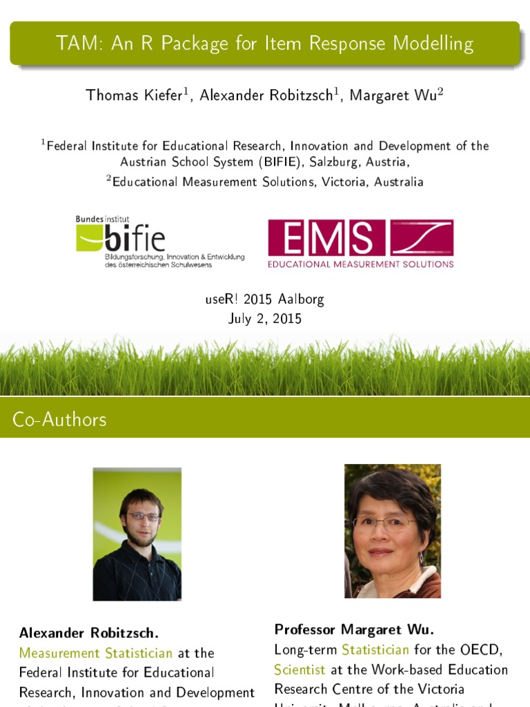 An R Package For Item Response Modelling | PDF | Programme For ...