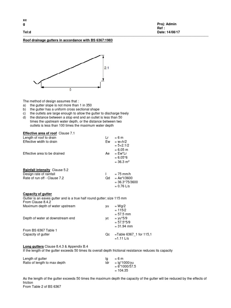 21c Gutter Downpipe Sizing Single Pitch Roof | PDF | Civil Engineering ...