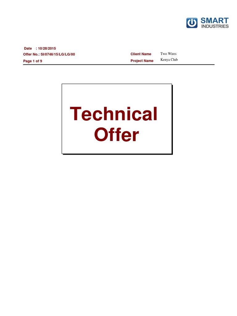 Technical Offer | PDF | Power Engineering | Power (Physics)