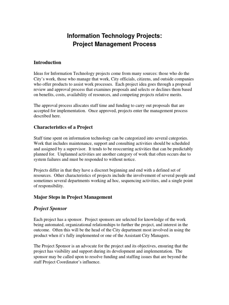 Project Management Process | PDF | Project Management | Information Technology