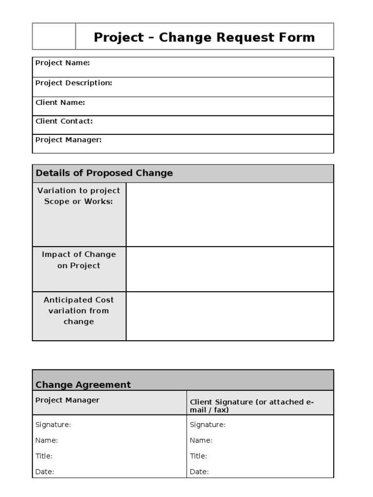 Change Request Form | PDF