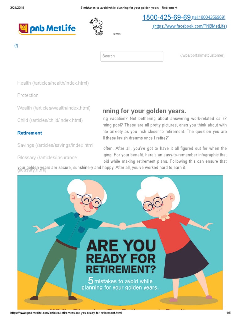5 Mistakes To Avoid While Planning For Your Golden Years - Retirement ...