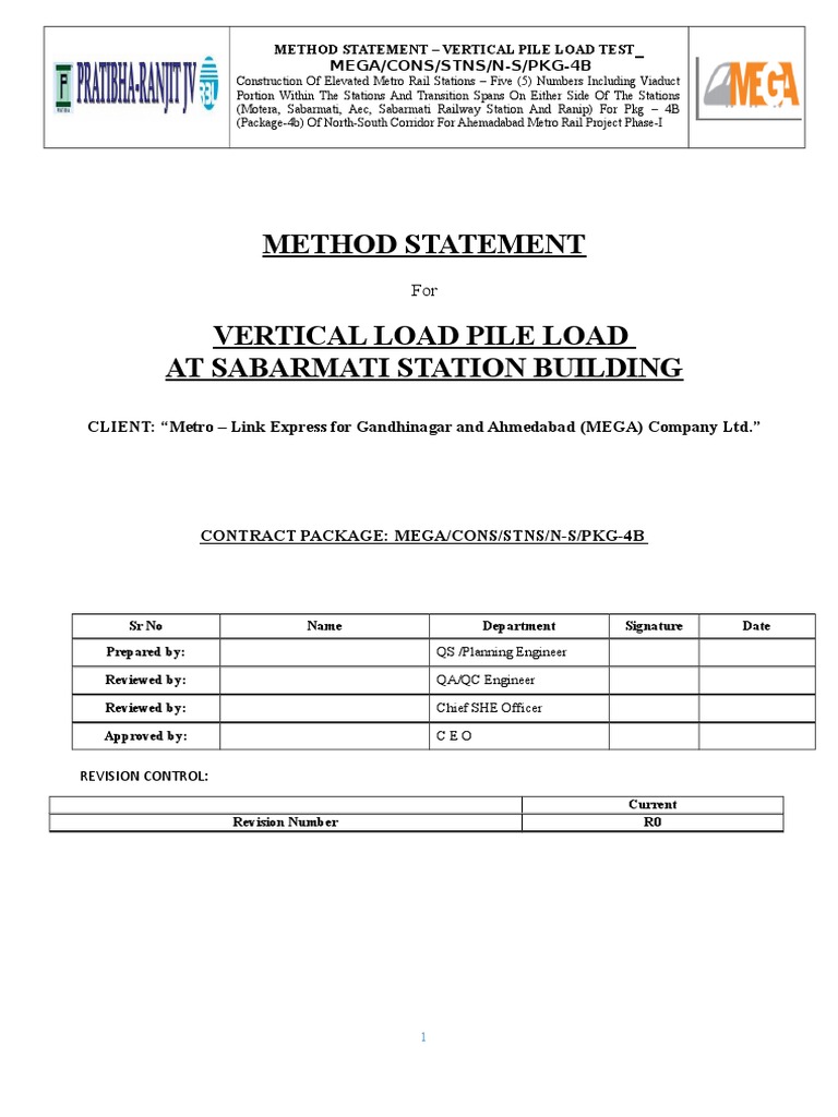 Vertical Pile Load Test (Sabarmati Station Building) | PDF | Deep ...