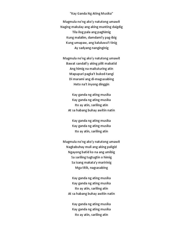 Kay Ganda NG Ating Musika | PDF