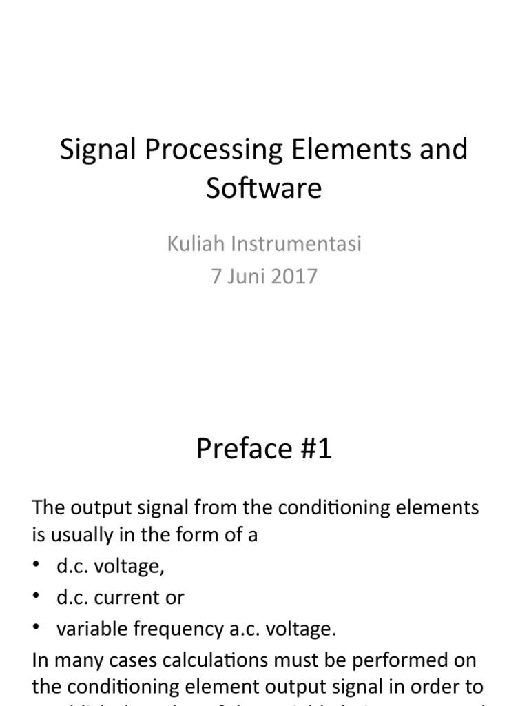 Signal Processing Elements and Software | PDF | Analog To Digital ...
