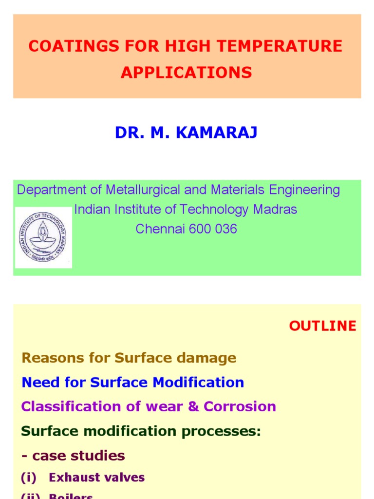 Coatings For High Temperature Applications | PDF | Corrosion | Building ...