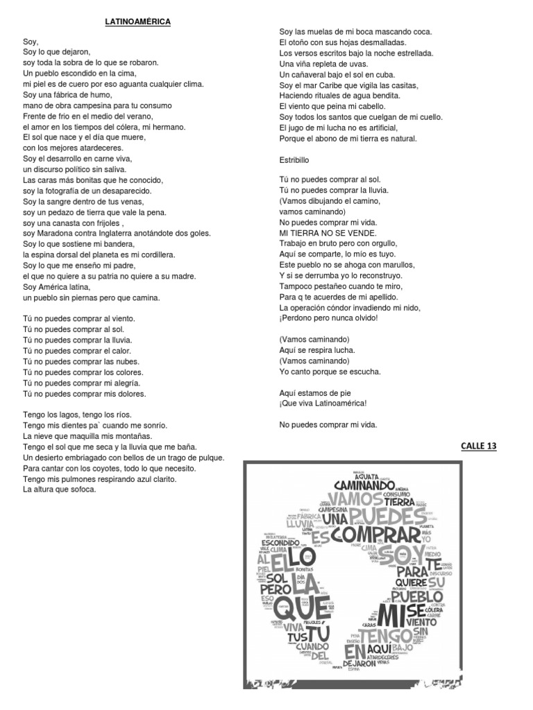 Latinoamérica CALLE 13 | PDF | America latina | Entretenimiento (general)