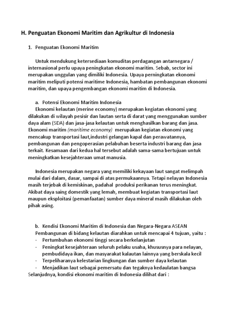 Penguatan Ekonomi Maritim dan Agrikultur | PDF