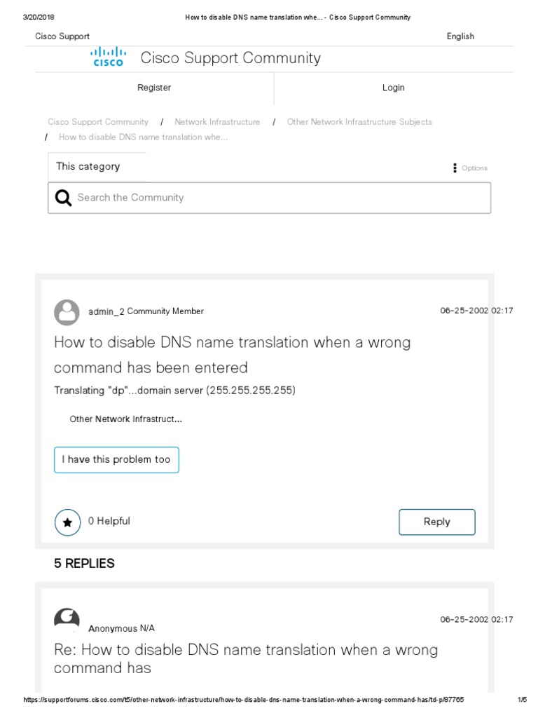 Disable DNS Lookup in Cisco Packet Tracer | PDF | Domain Name System ...
