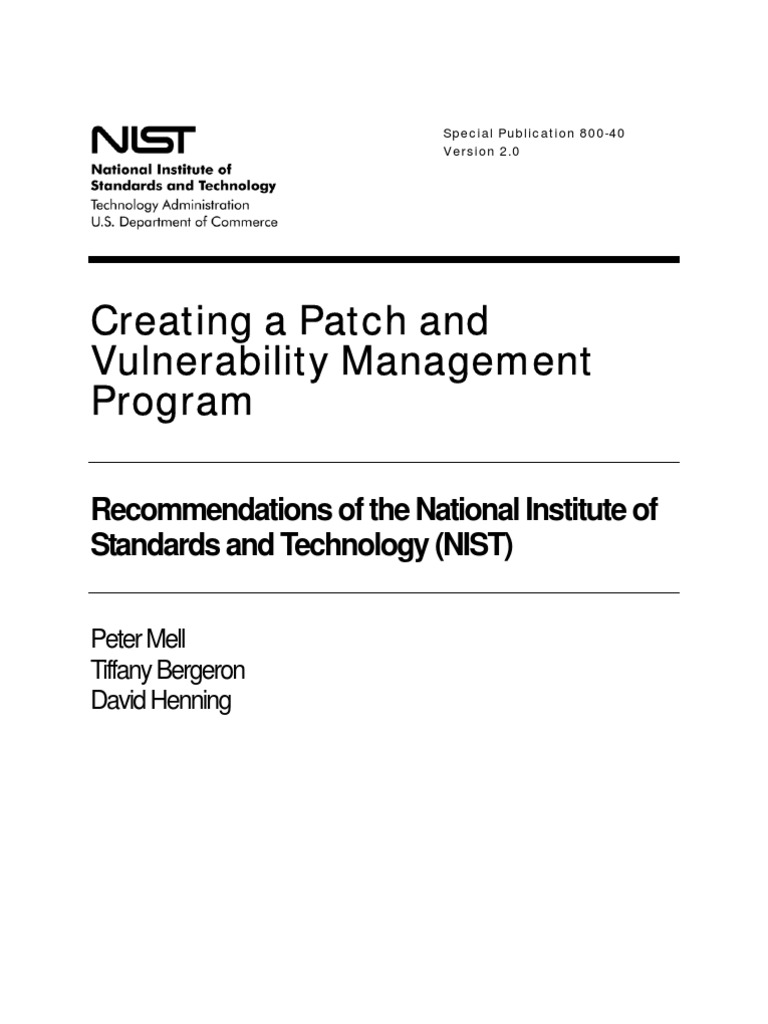 Creating A Patch and Vulnerability Management Program | PDF | Vulnerability (Computing) | System ...