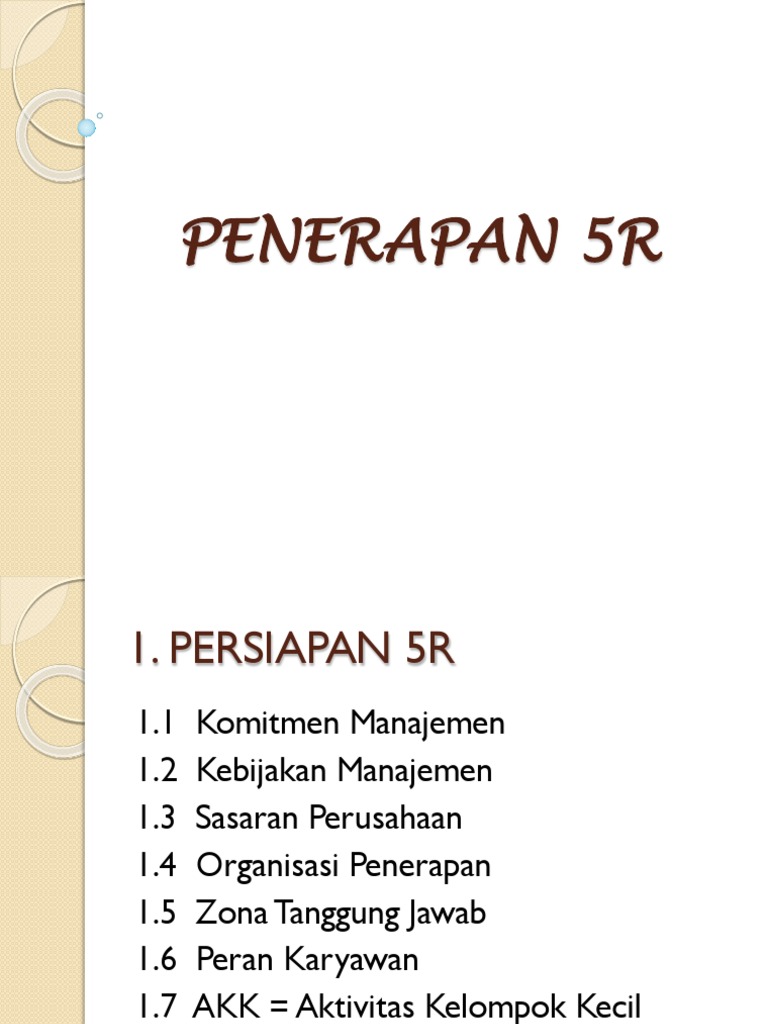 Penerapan 5R | PDF | Pengembangan Diri