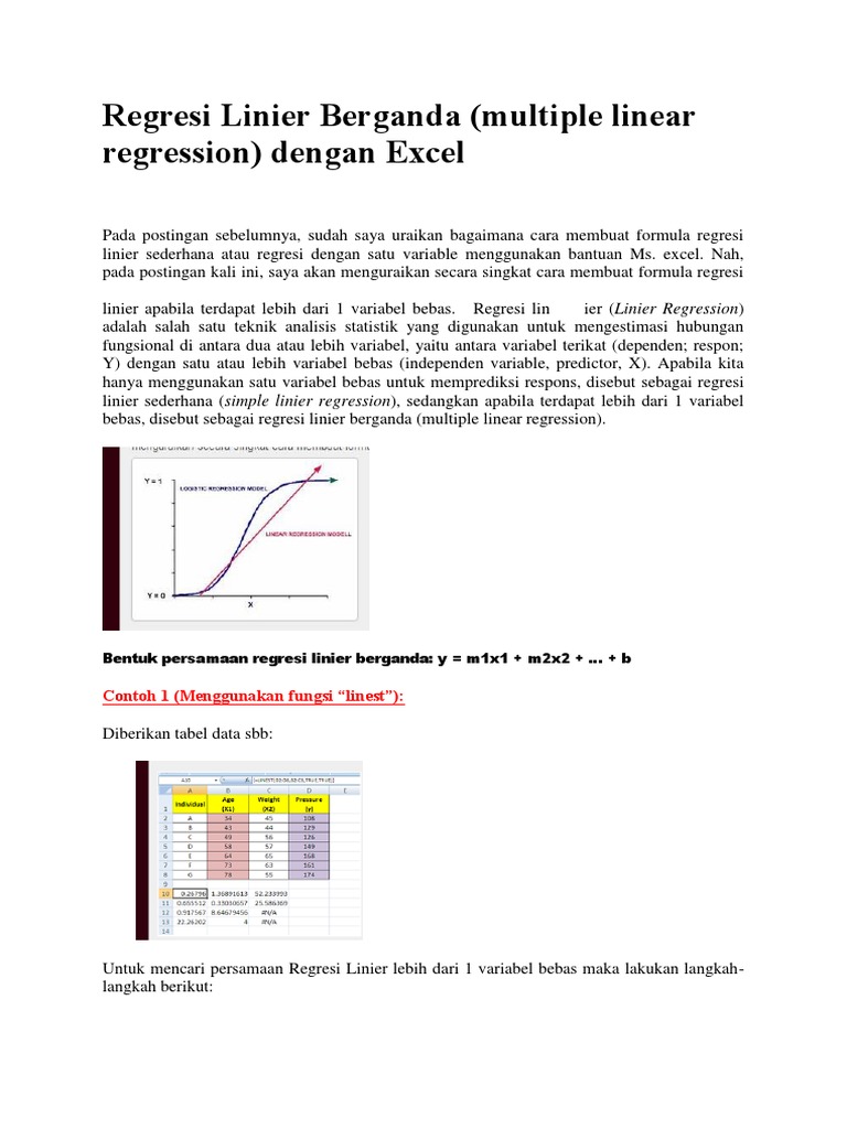 Panduan Regresi Linier Berganda Excel | PDF | Metode & Bahan Ajar