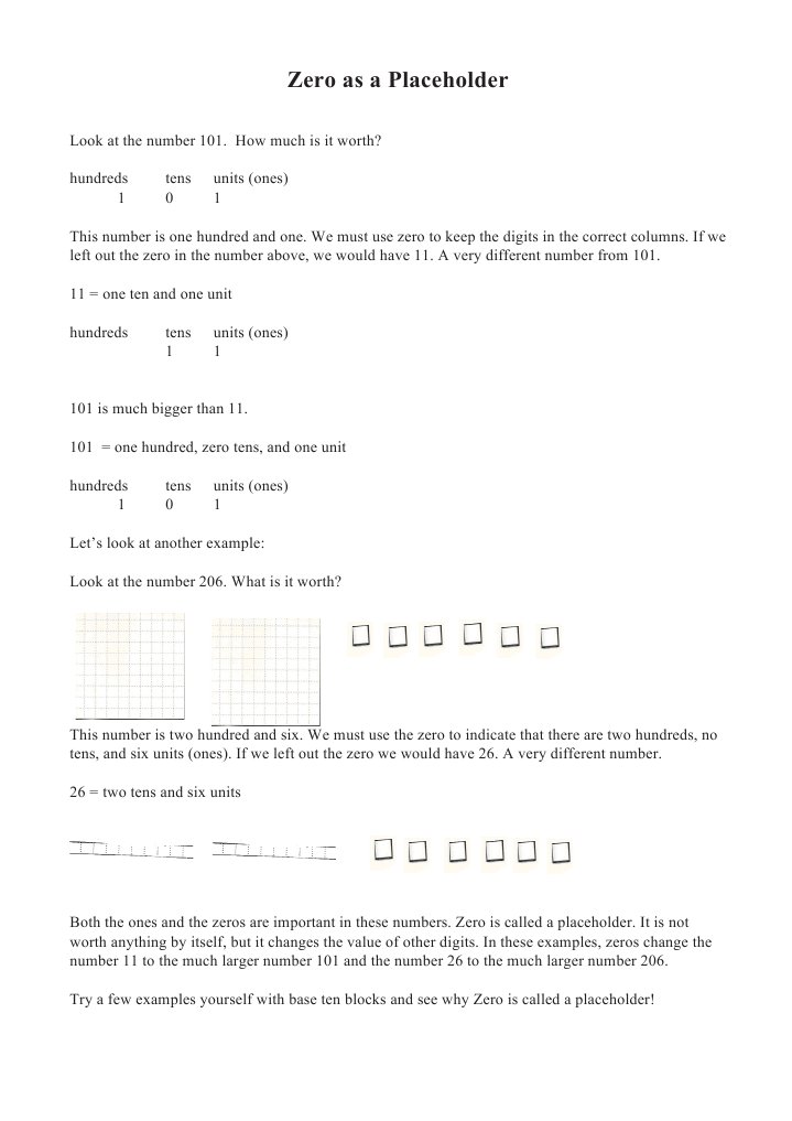 Zero as a Placeholder | Numbers | Encodings