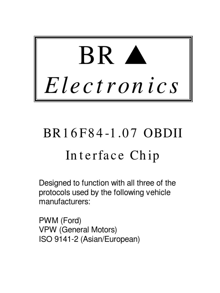 Obd Datasheet Obd2 | PDF | Communications Protocols | Electronic ...