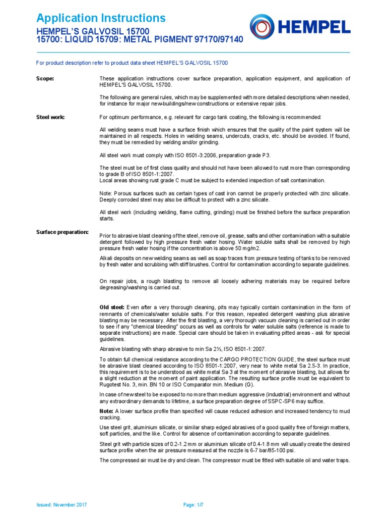 AI Hempel's Galvosil 15700 English | PDF | Abrasive | Paint