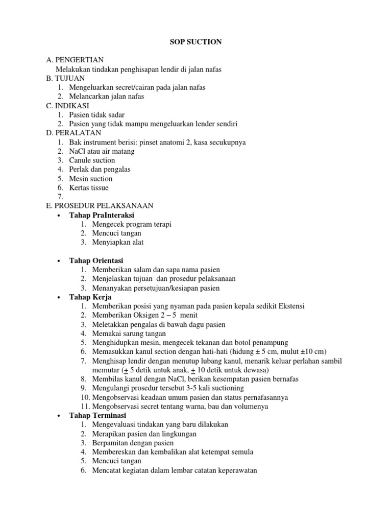 Sop Suction | PDF