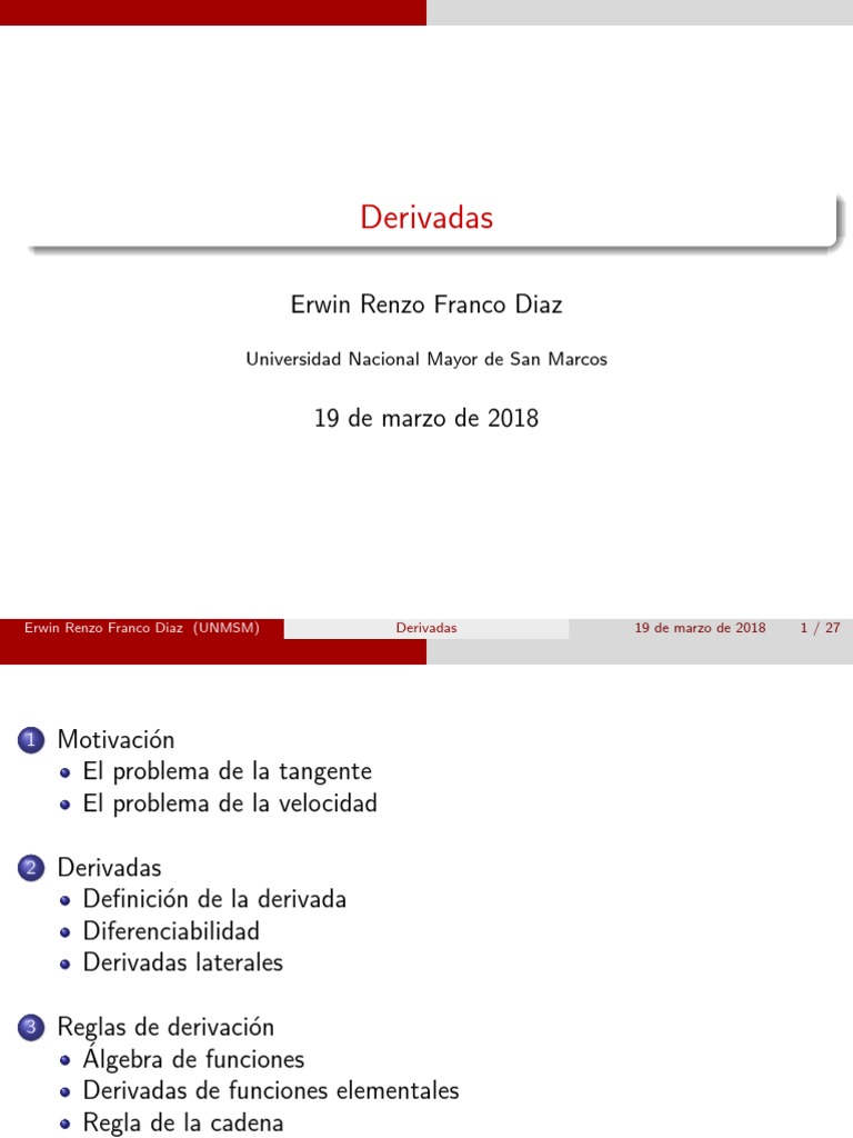 Clase4 Derivada | PDF | Derivado | Tangente