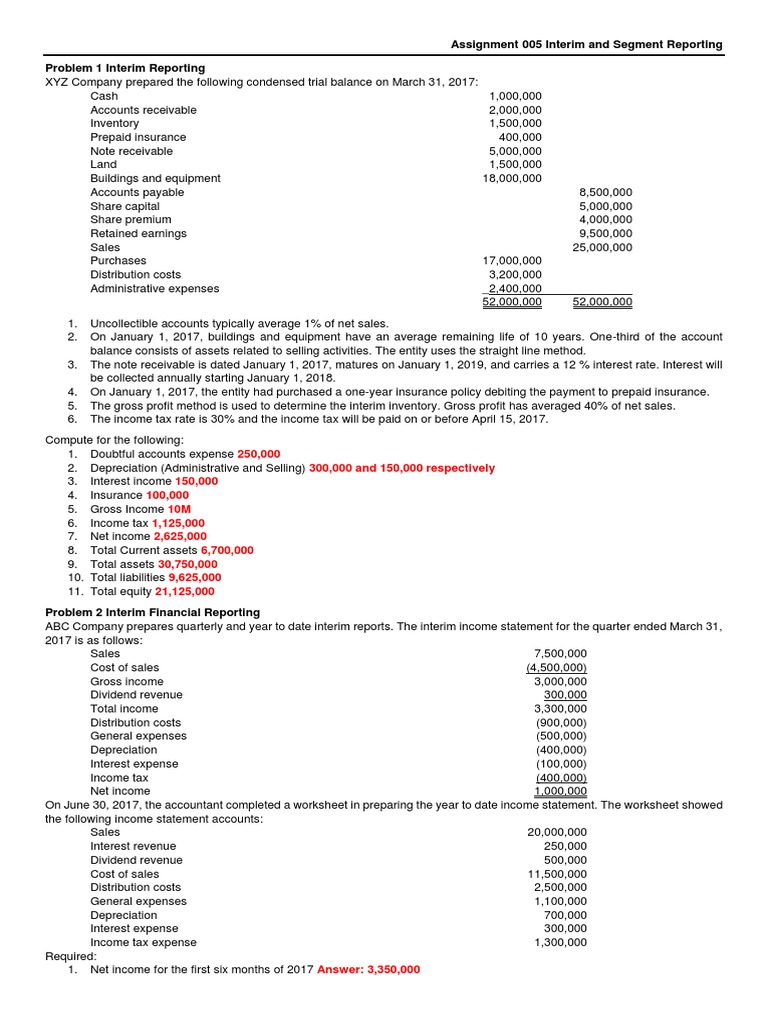 Interim and Segment Reporting Analysis | PDF | Income Statement | Revenue