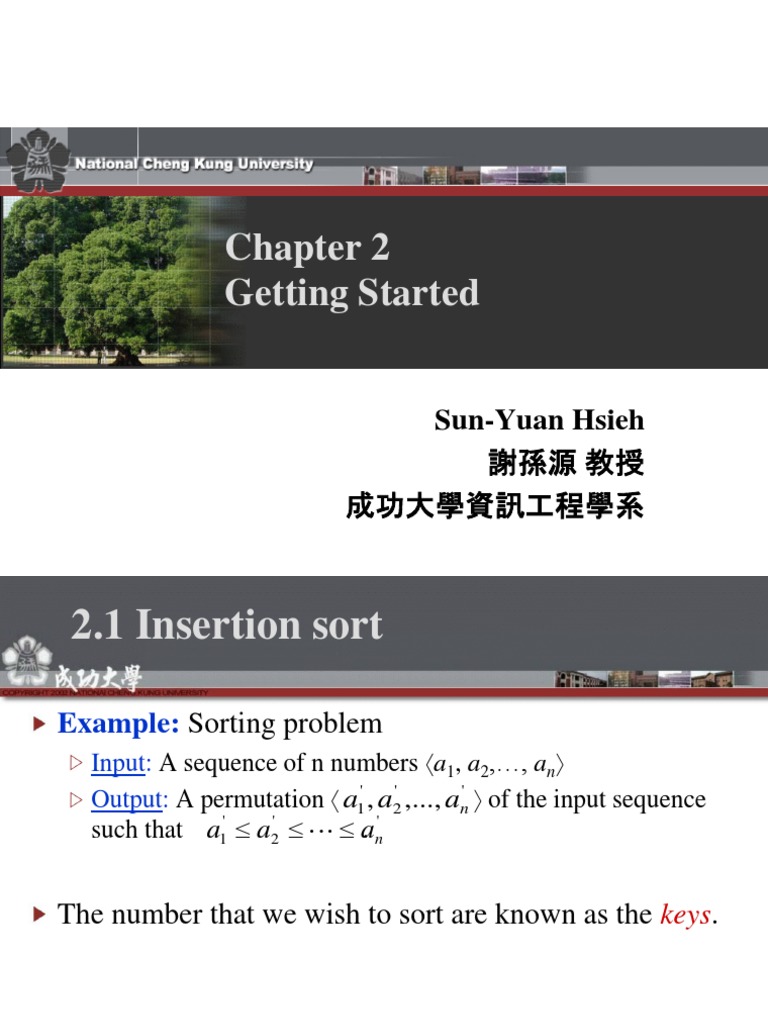 Getting Started: Sun-Yuan Hsieh | PDF | Time Complexity | Algorithms