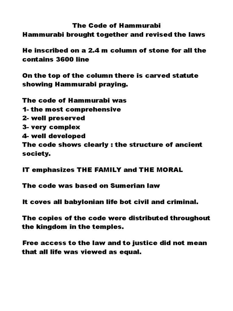 Kreu 1 Hammurabi's Law and Mosaic Law | PDF | Book Of Exodus | Ten ...