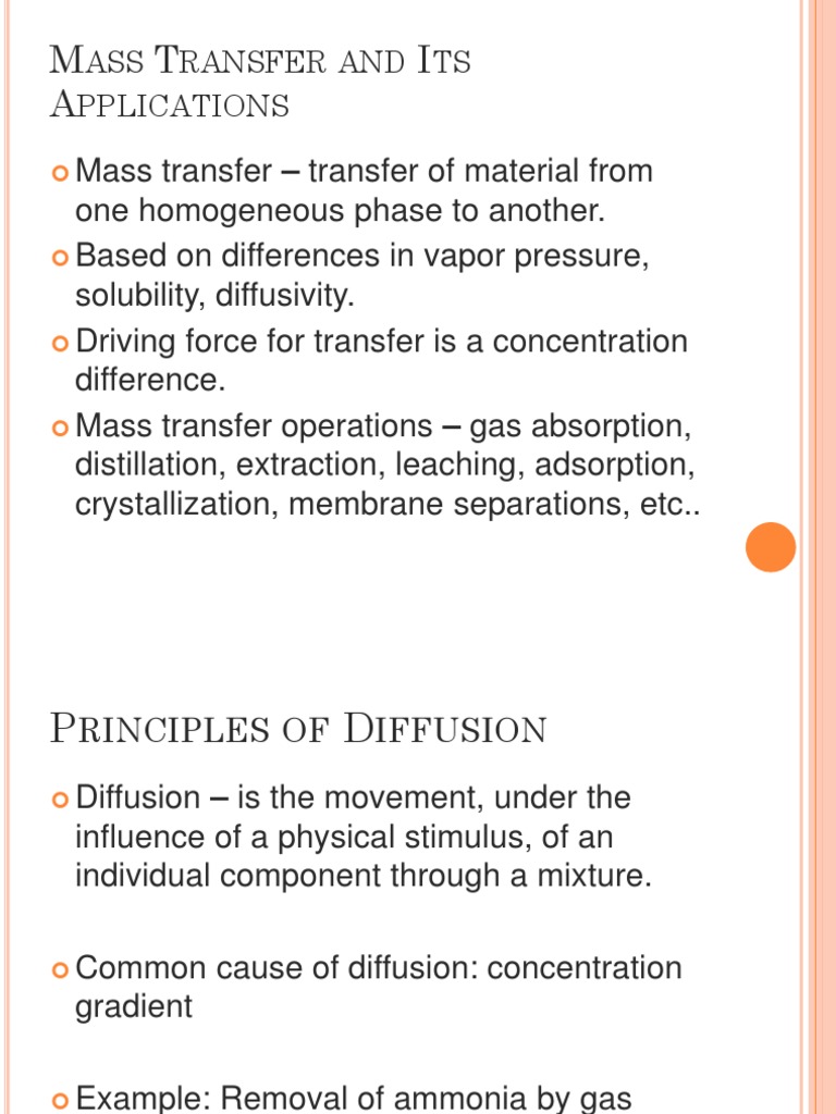 Mass Transfer Theories Absorption Pdf Diffusion Solubility