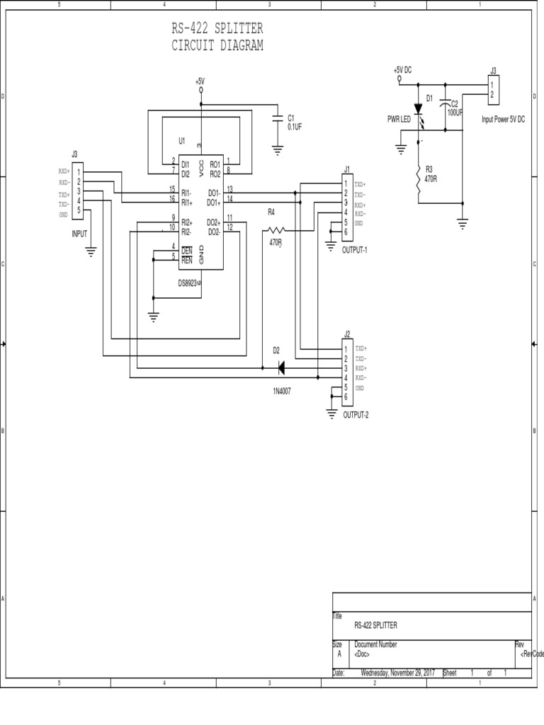 Rs-422 Splitter Circuit Diagram | Electronic Engineering | Free 30-day ...