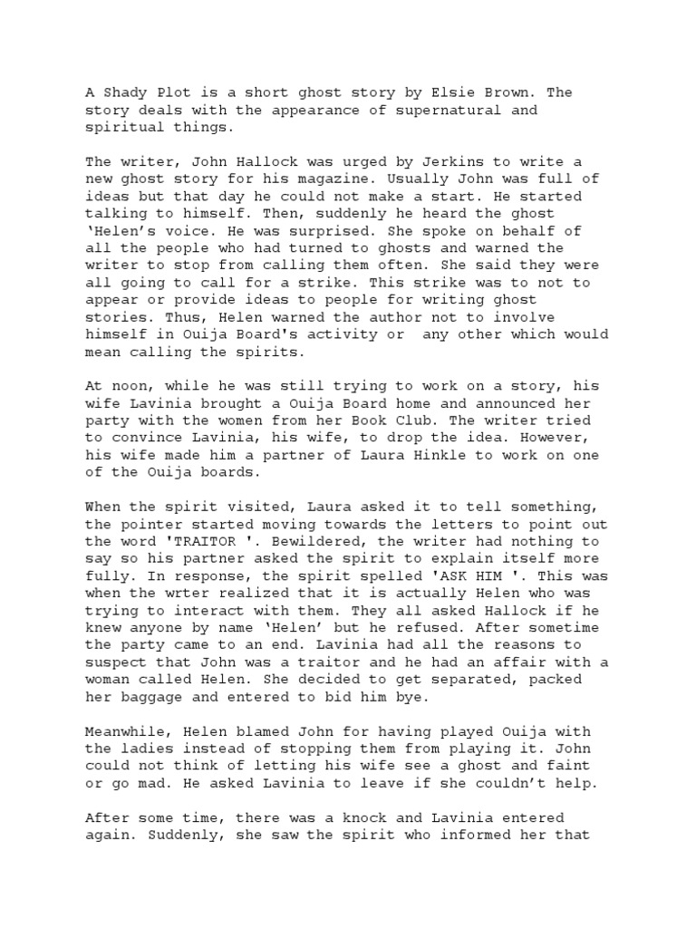 A Shady Plot Is A Short Ghost Story by Elsie | PDF | Marcus Junius Brutus The Younger | Julius ...