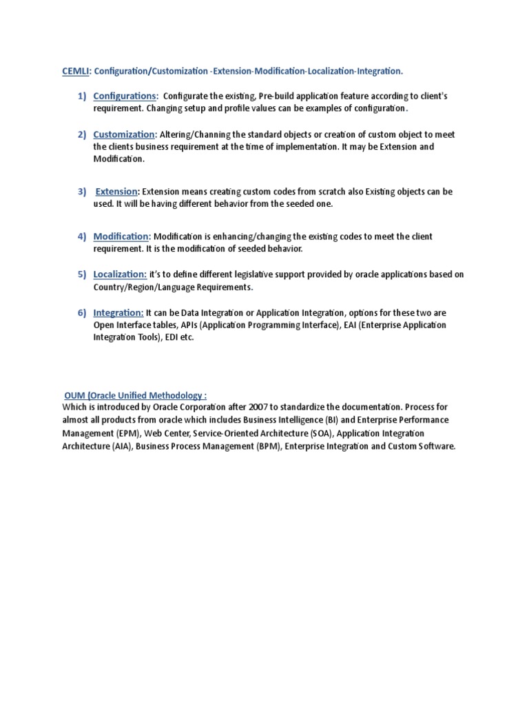 CEMLI For Implementation Process | PDF