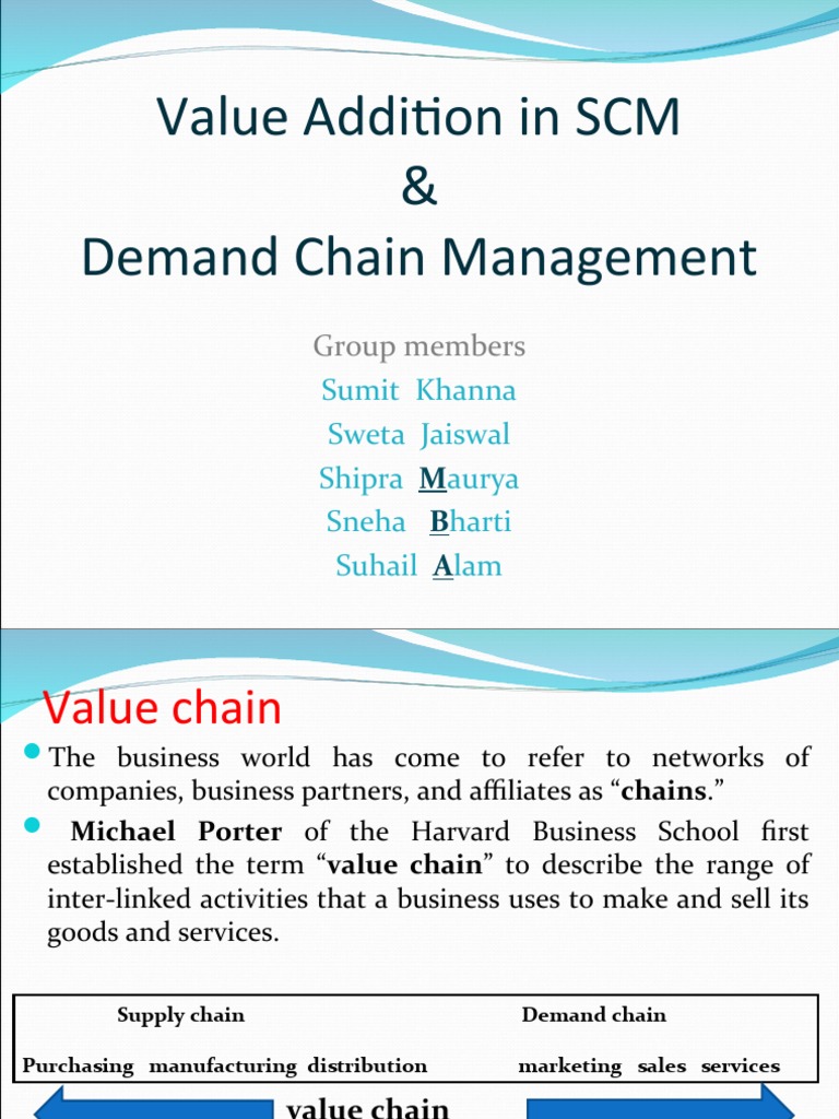 Value Addition in Supply Chain Management Through Effective Demand ...