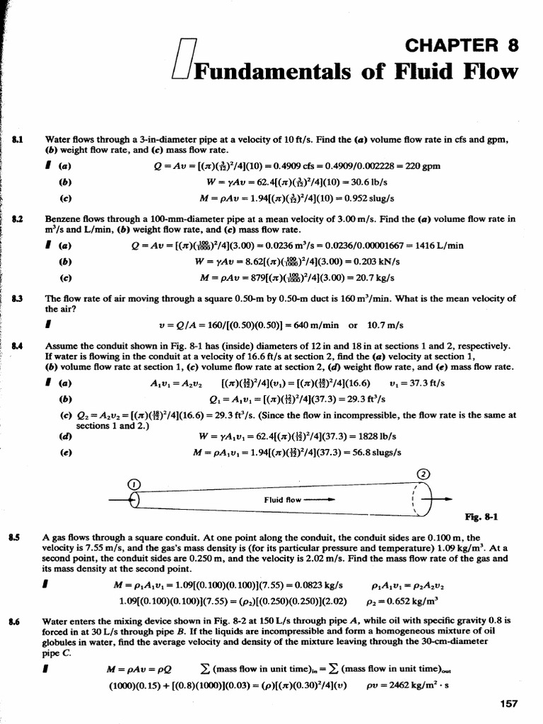 Solved Problems, Fundamentals of Fluid Flow | PDF | Phases Of Matter ...